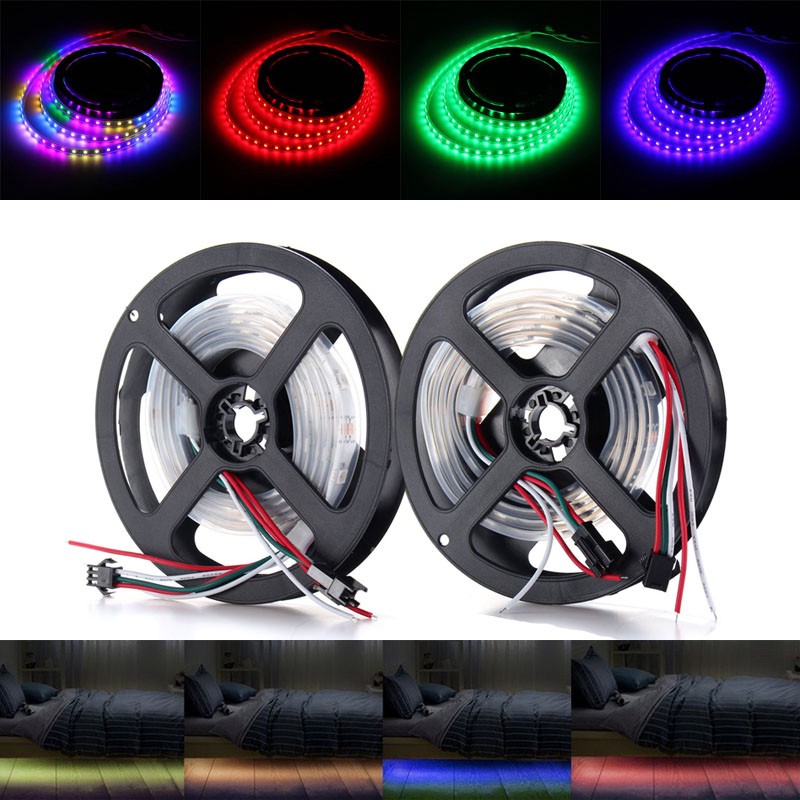 1 M 60 LED WS 2812 B 5050 RGB สายไฟ LED กันน้ำสีดำ - allinone365.th ...