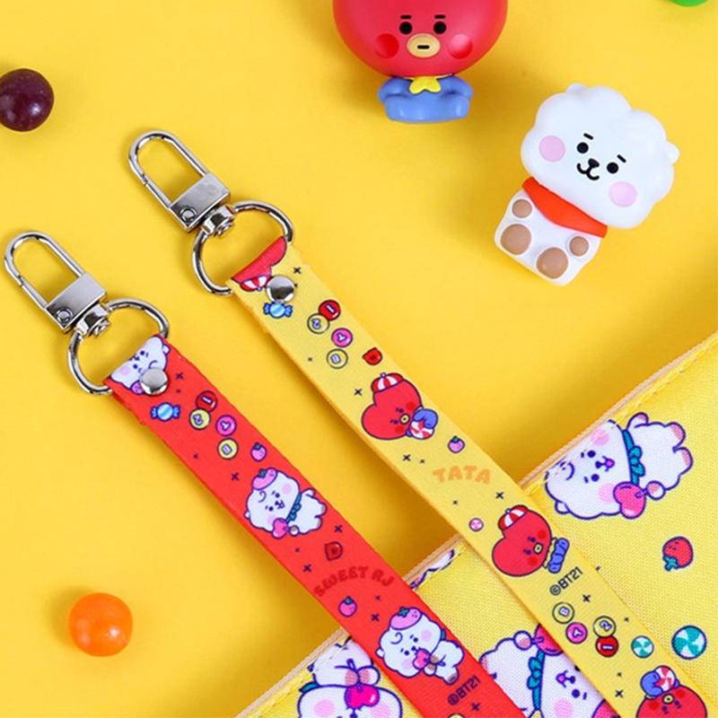 New KPOP BTS BT21 Lanyard anime cute cartoon neck strap key lanyard ID ...