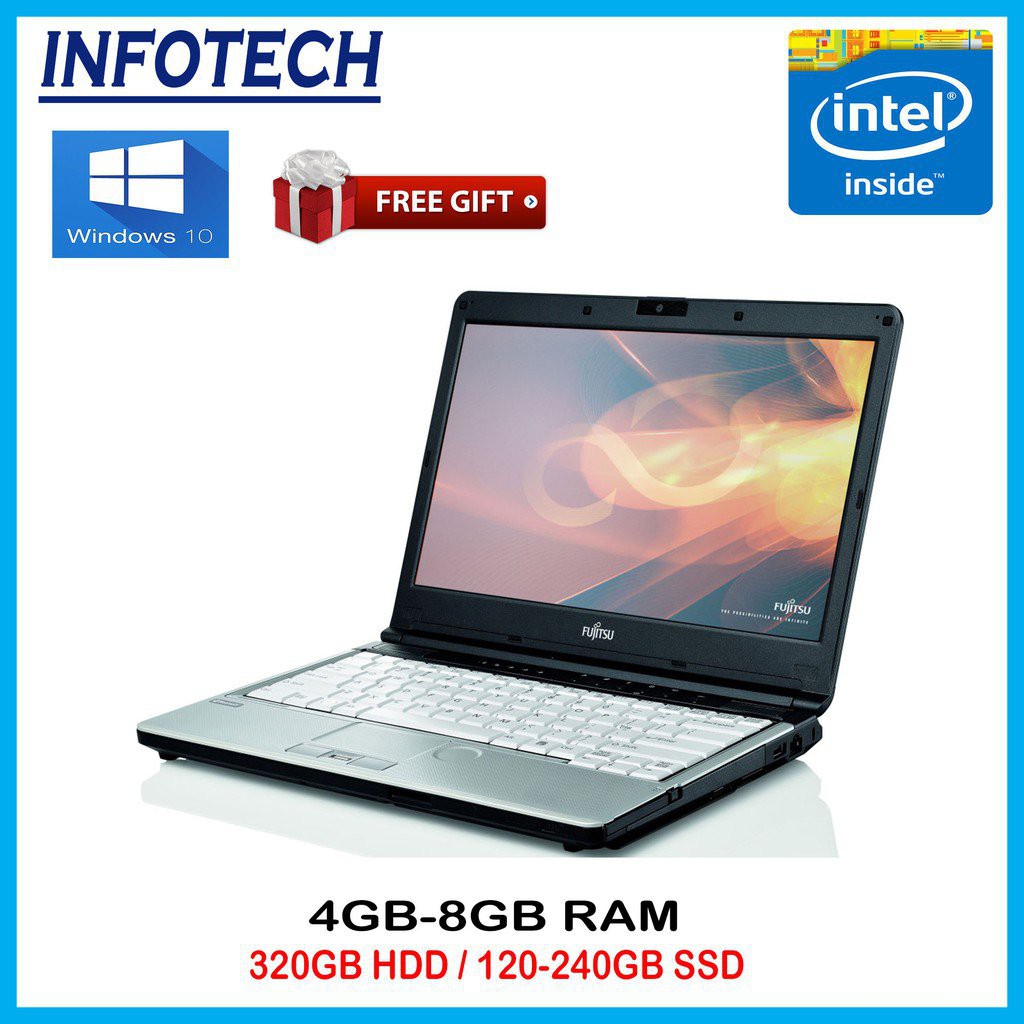 MkBA Fujitsu Lifebook intel core i5 , 320GB 4GB DVD USB w10pro LAPTOP ...