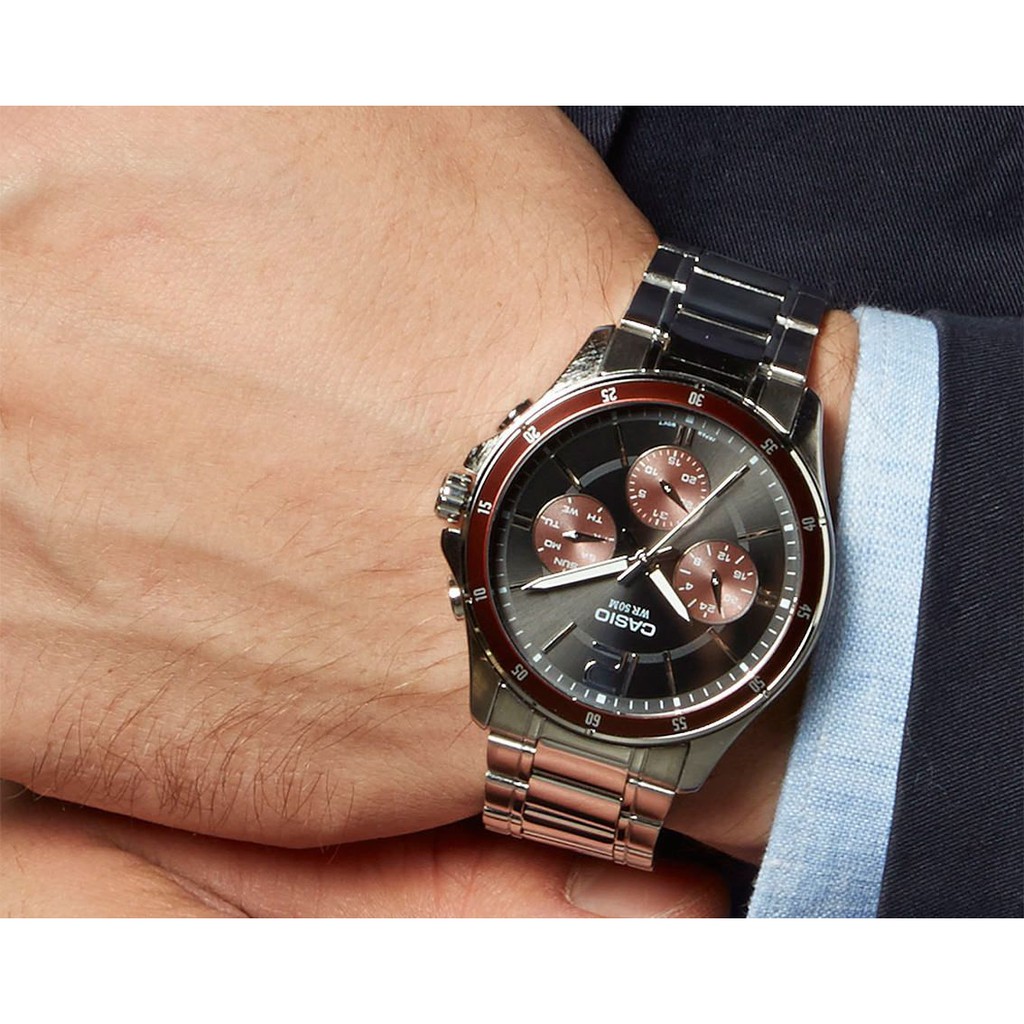 ใส่โค้ดลดเพิ่ม ของแท้ นาฬิกาข้อมือ Casio ผู้ชาย รุ่น MTP-1374 สาย ...