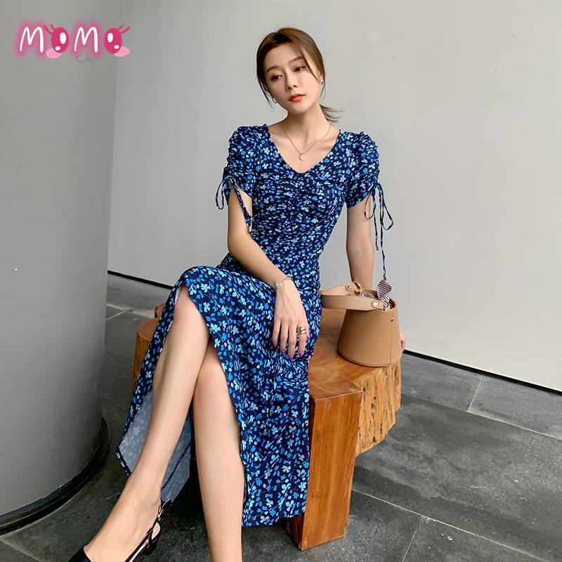 MOMO♥ Retro waisted bellflower skirt irregular fishtail skirt cold wind ...