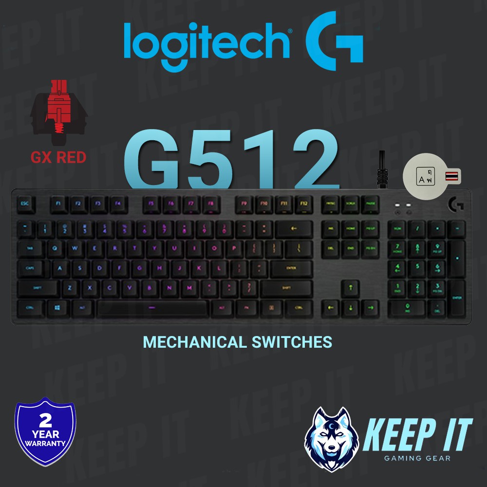 Logitech G512 GX Red Linear Switch Carbon RGB Mechanical Gaming ...