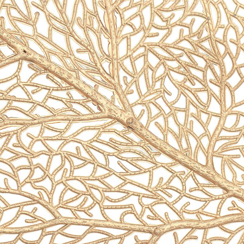 Metallic Leaf Placemats,Stain Resistant Washable PP Mats,Non-Slip Place ...