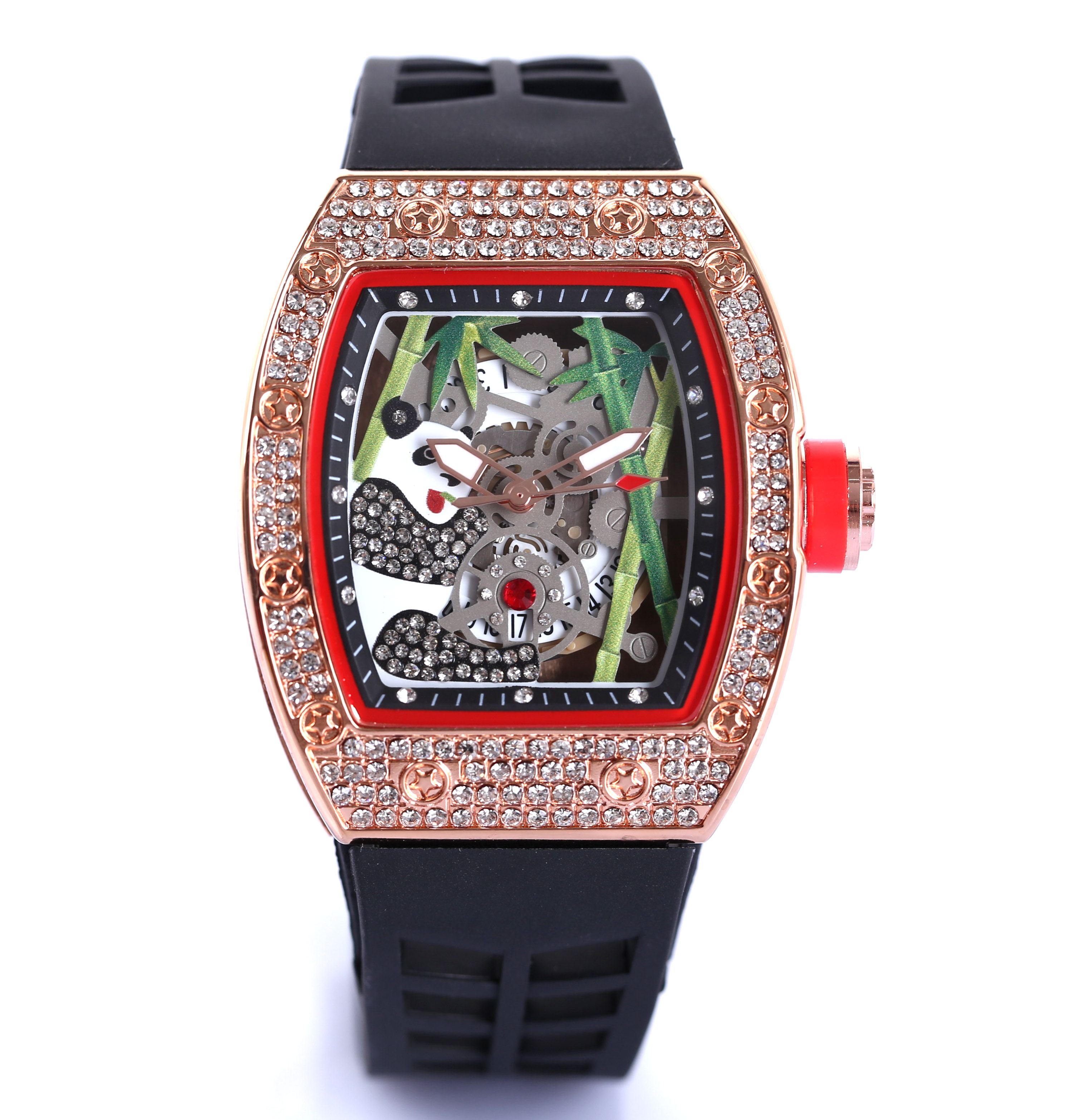 RM Men's Quartz Diamond Watch 3D Dragon 3D Panda Sculpture Fashion ...