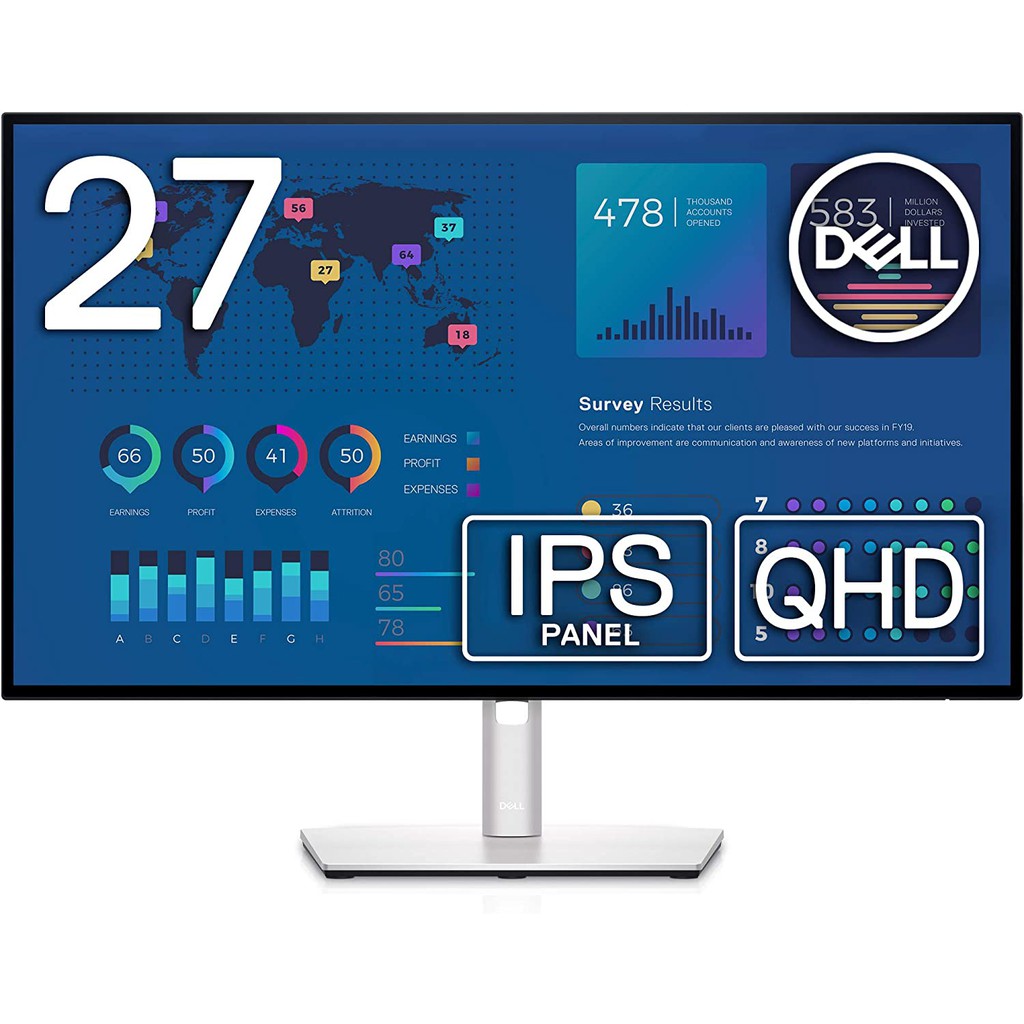 Dell U2722D 27" QHD (2560 X 1440) Monitor, 60 Hz, IPS, 5ms, Anti-glare ...
