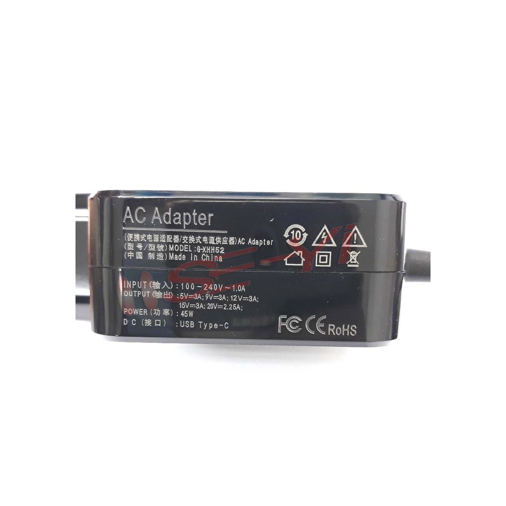 Asus 5V-3A USB TYPE-C อะแดปเตอร์ชาร์จติดผนัง AS38-45W USB TYPE-C AS38 ...