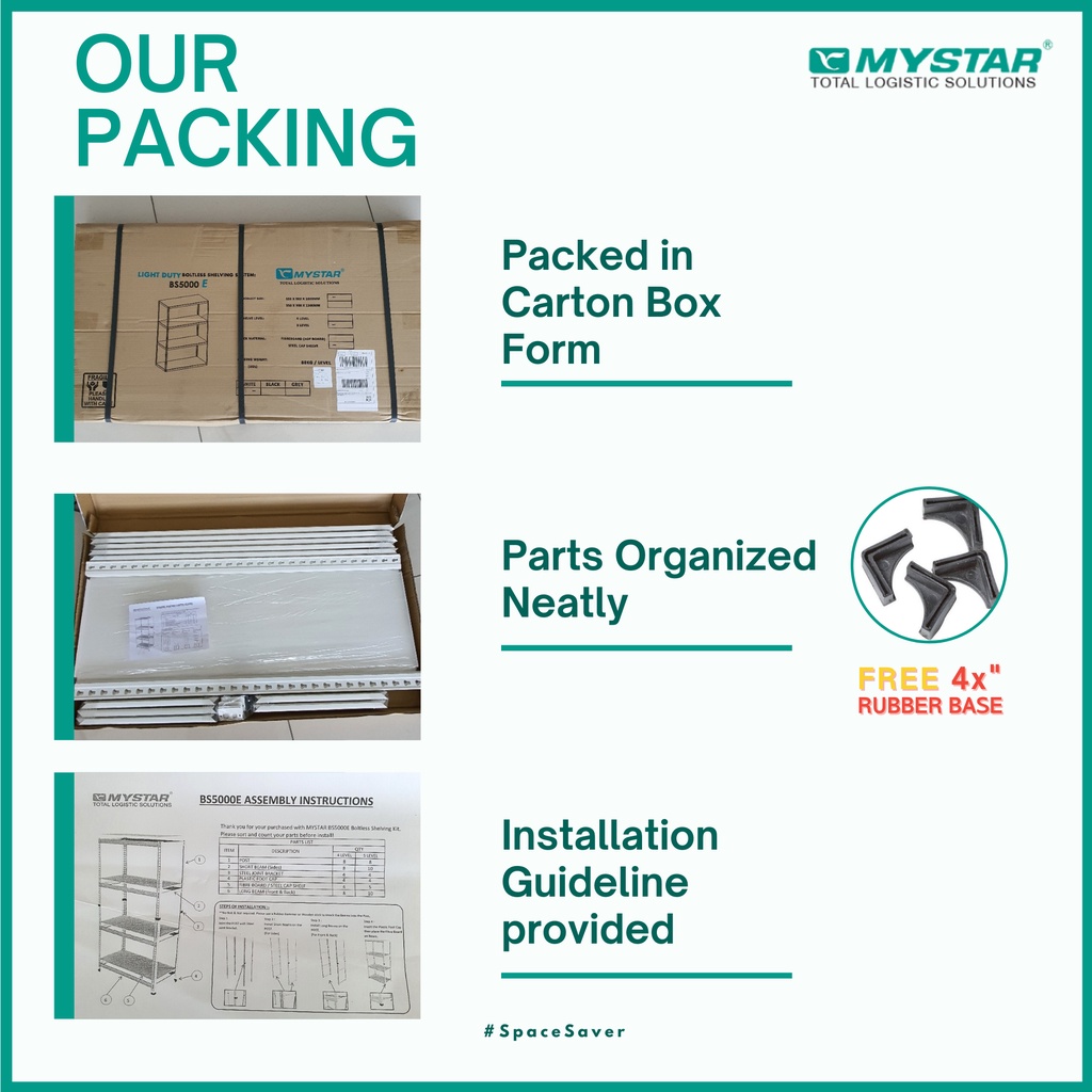 MYSTAR Boltless Rack metal shelf 35(D)x90(W)x180(H) CM 5 tier rack ...