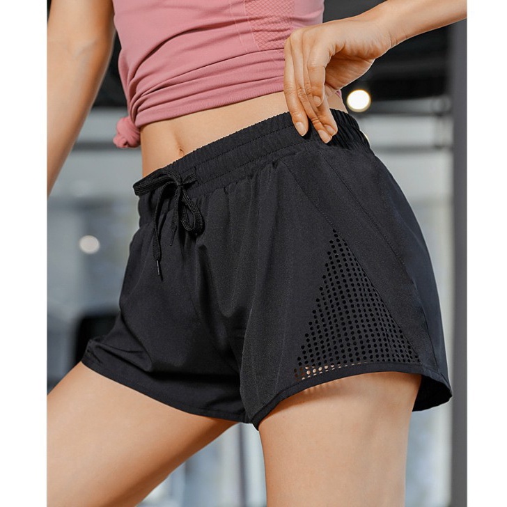 Women Sports Shorts Yoga Mesh Training Quick-drying Loose Fitness Anti ...