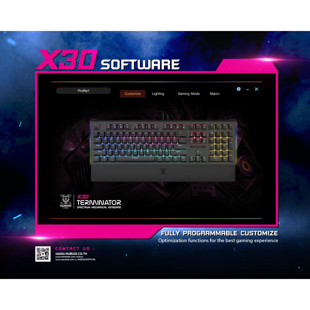 Nubwo X30 Terminator Gaming Keyboard RGB คีย์บอร์ดเกมมิ่ง - 1uq09o7pm3 ...