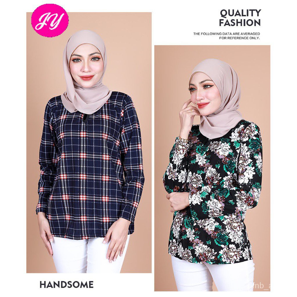 dMFF Women Ghaniyah Neckline Button Floral Ready Stock Long Sleeves ...