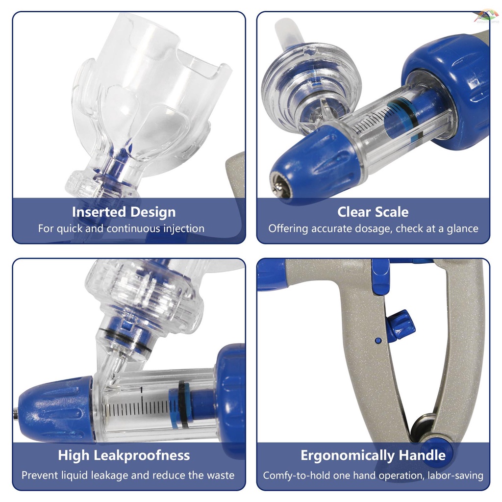 2ml Cattle Syringe Adjustable and Continuous Syringe Injection Animal ...