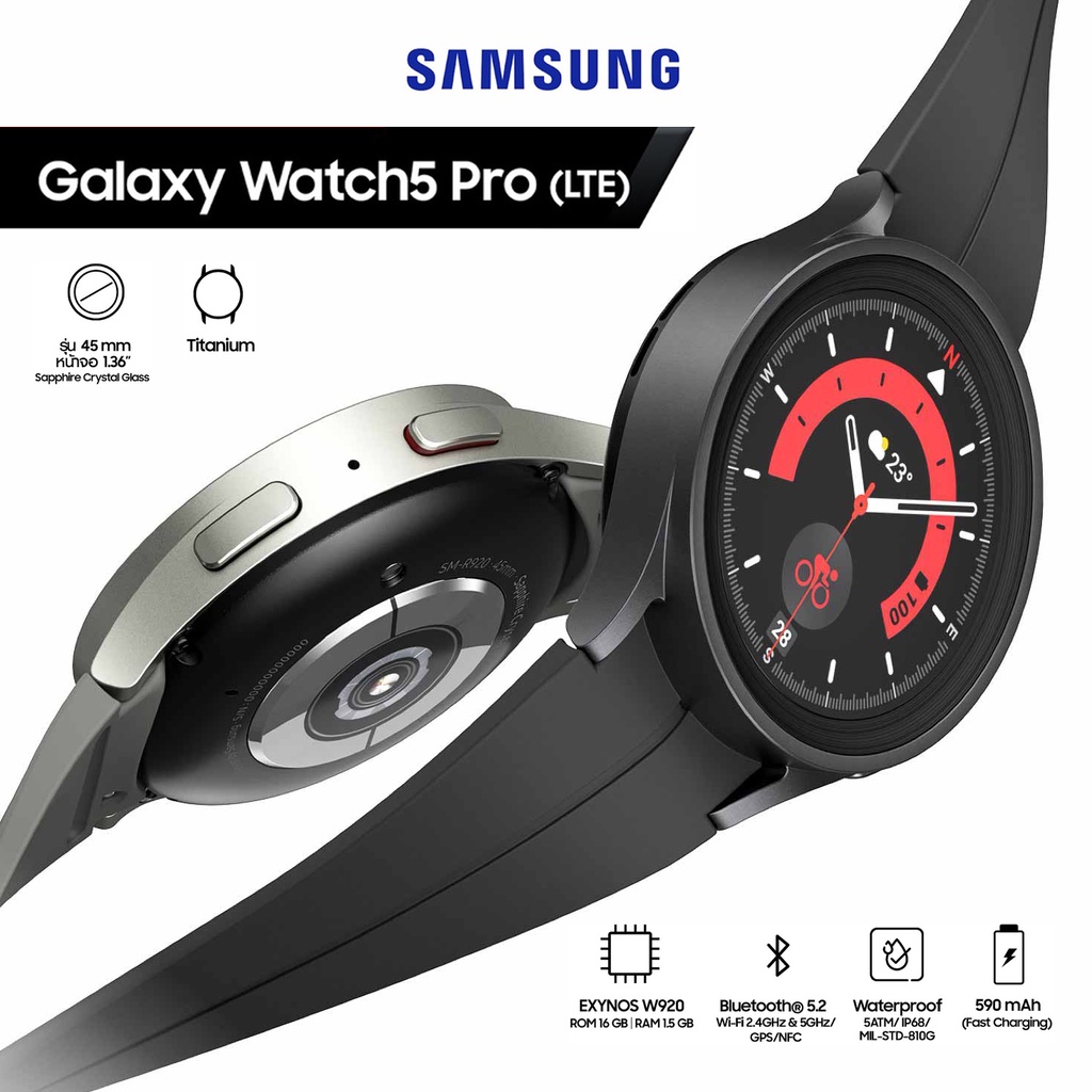 Samsung Galaxy Watch 5 Pro Titanium LTEBluetooth ประกันศูนย์ไทย ของใหม่ ...