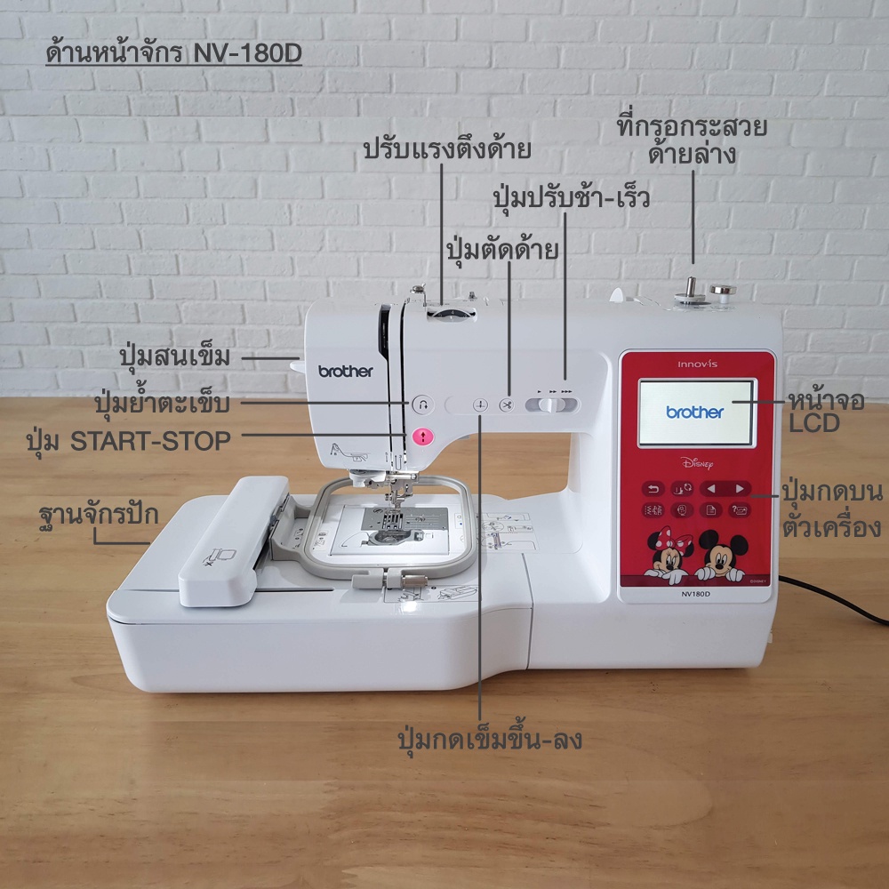 ส่งฟรี Brother จักรเย็บปัก รุ่น NV - 180D (เย็บได้ปักได้ในเครื่องเดียว ...