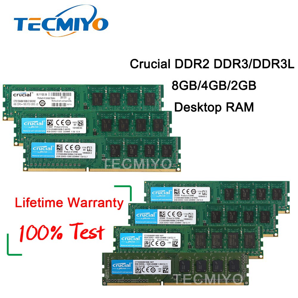 หน่วยความจำเดสก์ท็อป Kingston 2G Ddr2 Ddr3 1066 / 1333 / 1600 Mhz Pc3 8500 U 10600 U 12800 U Ram ...