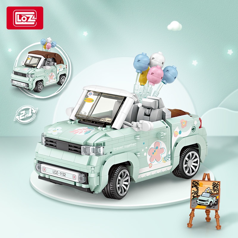 Loz mini Blocks assembly model blue car building bricks 3D figure for ...