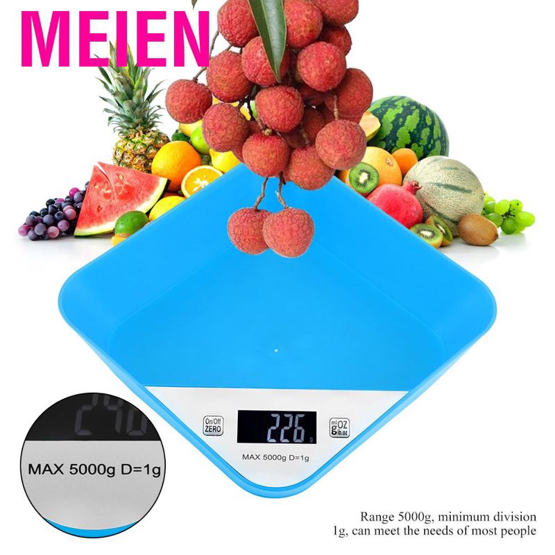 meien 5 กก.1 ก. เครื่องชั่งน้ําหนักดิจิตอลแบบพกพาสําหรับชั่งอาหาร ...