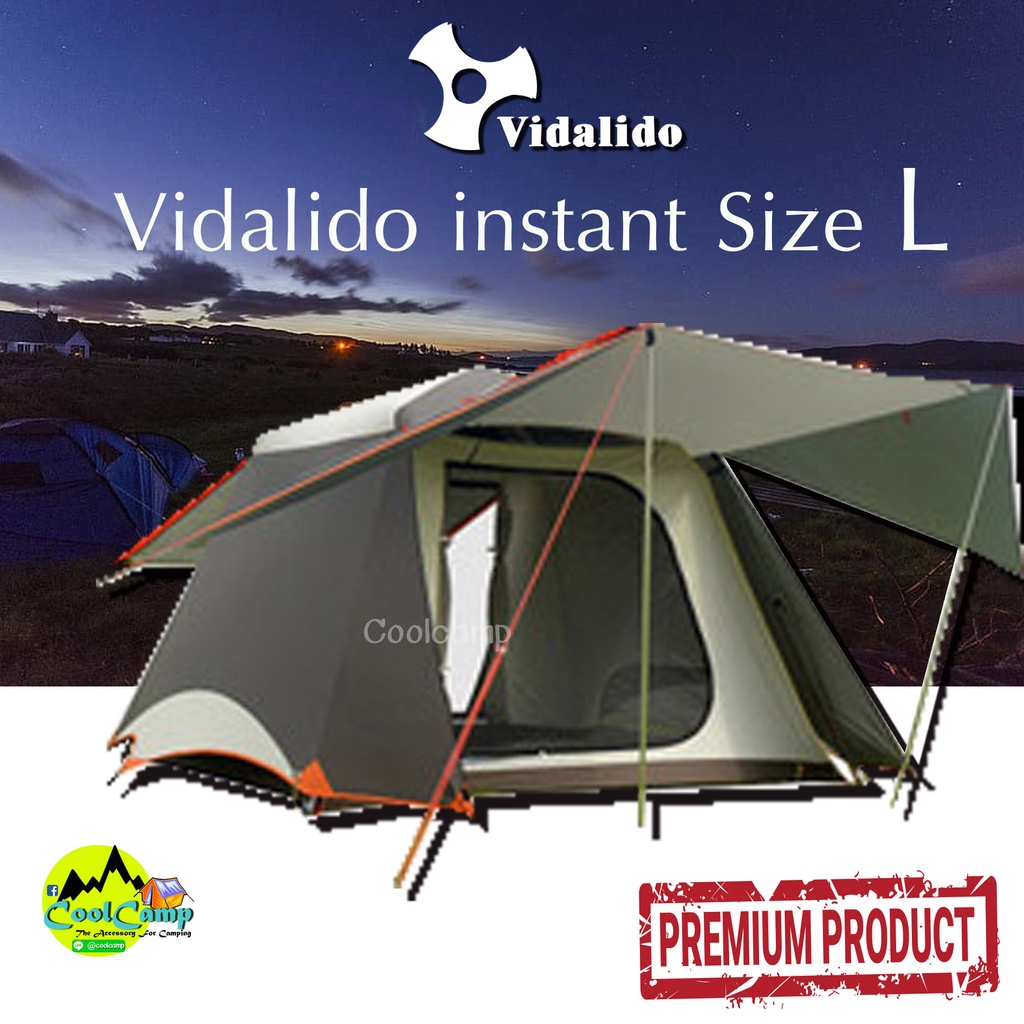 เต๊นท์ Tent Vidalido instant Cabin กางอัตโนมัติ ขนาด Size L นอนได้ 3-4 คน สินค้าพร้อมส่งจากไทย ...