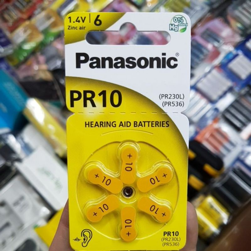 (แพคเกจEU) ถ่านเครื่องช่วยฟัง Panasonic 10 PR10 A10 ZA10 PR70 แพค 6ก้อน ...