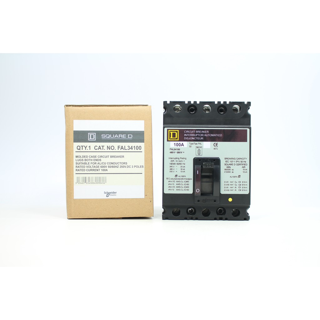 FAL34100 SQUARE D MCCB BREAKER เบรคเกอร์ สแคว์ดี | Shopee Thailand