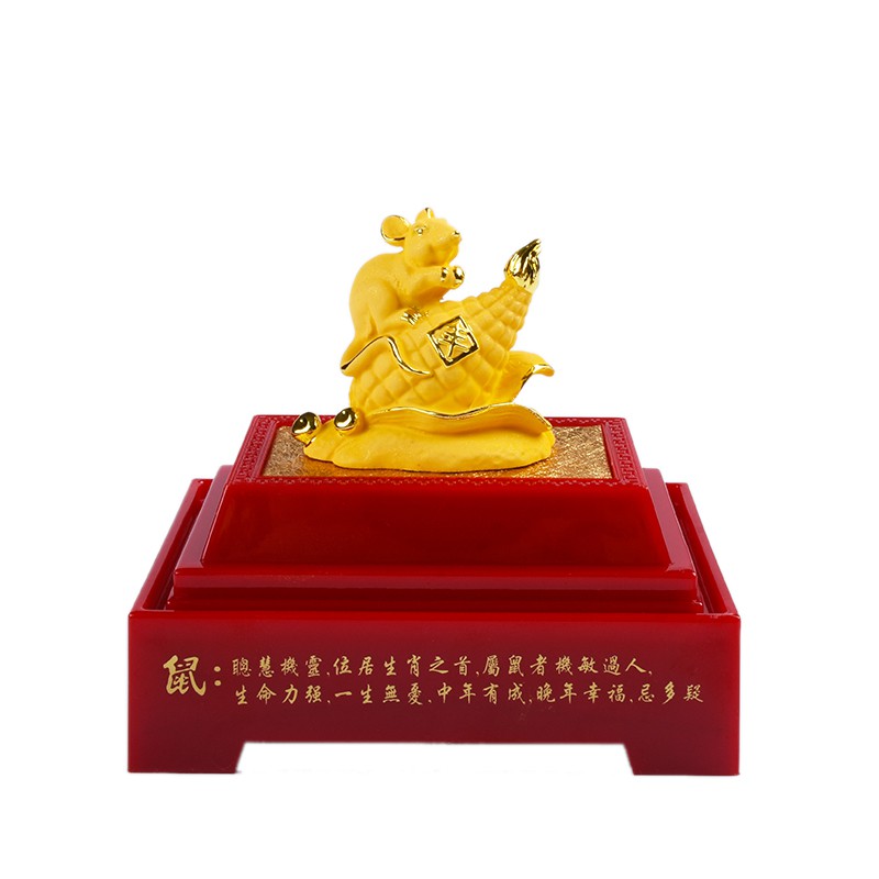 เครื่องประดับทองกำมะหยี่ราศีโชคดีงานฝีมือหนูวัวเสือกระต่ายงูมังกรม้าแกะ ...
