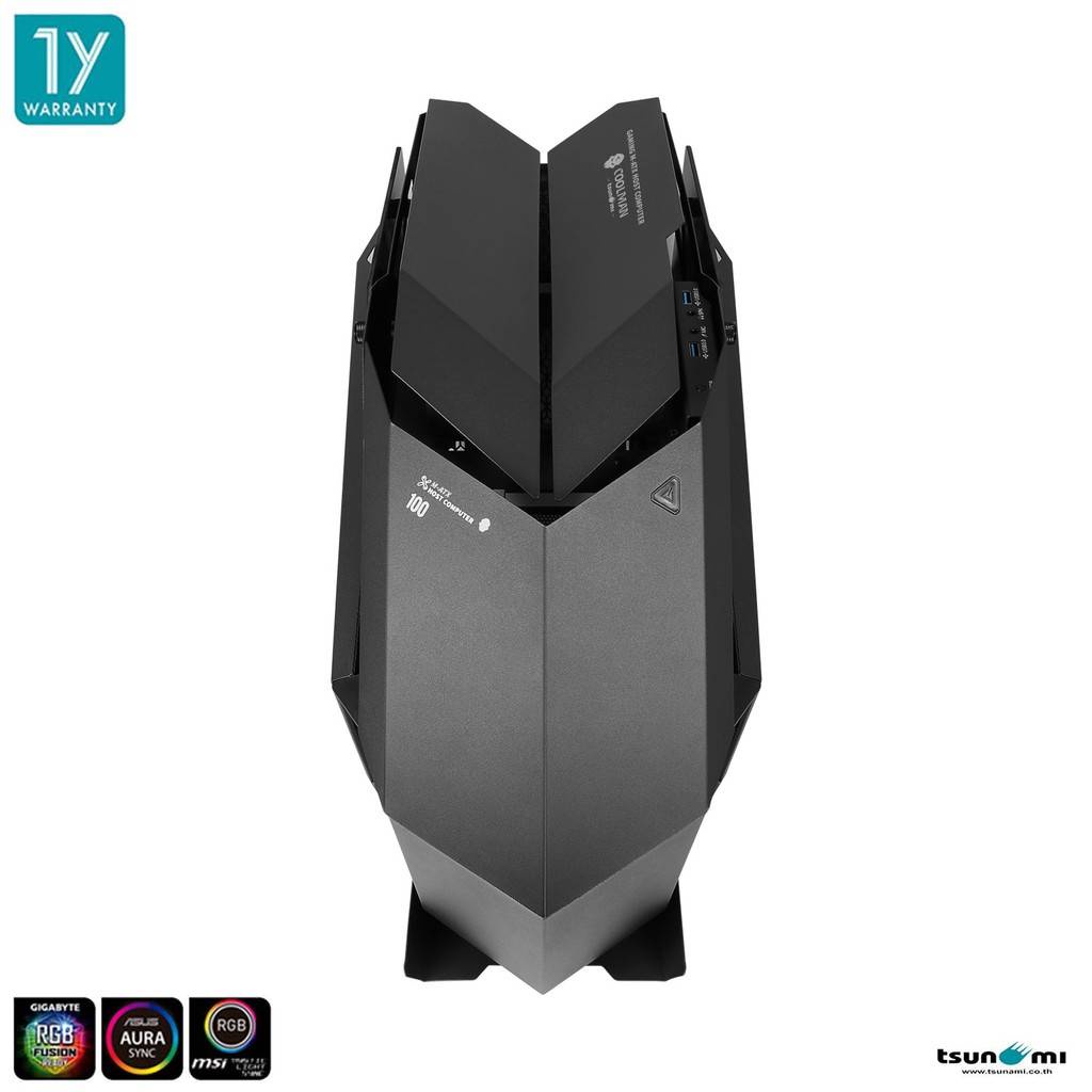 TSUNAMI PROTECTOR MECHA KK CASE (mATX) BLACK ABLAZE ARGB FAN2 สินค้า ...