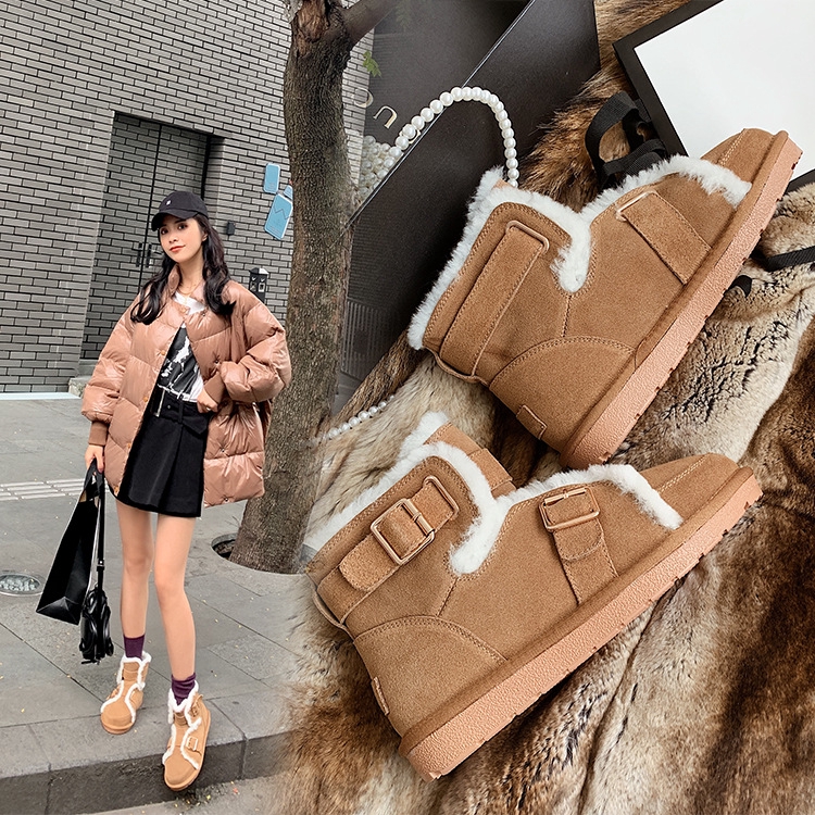 รองเท้าบู๊ทส์หนังขนสัตว์ระดับไฮเอนด์อบอุ่นสําหรับผู้หญิง - jsh_jh_kj.th ...