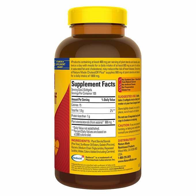 Nature Made CholestOFF Plus 210 Softgels ช่วยลด cholesterol LDL ...