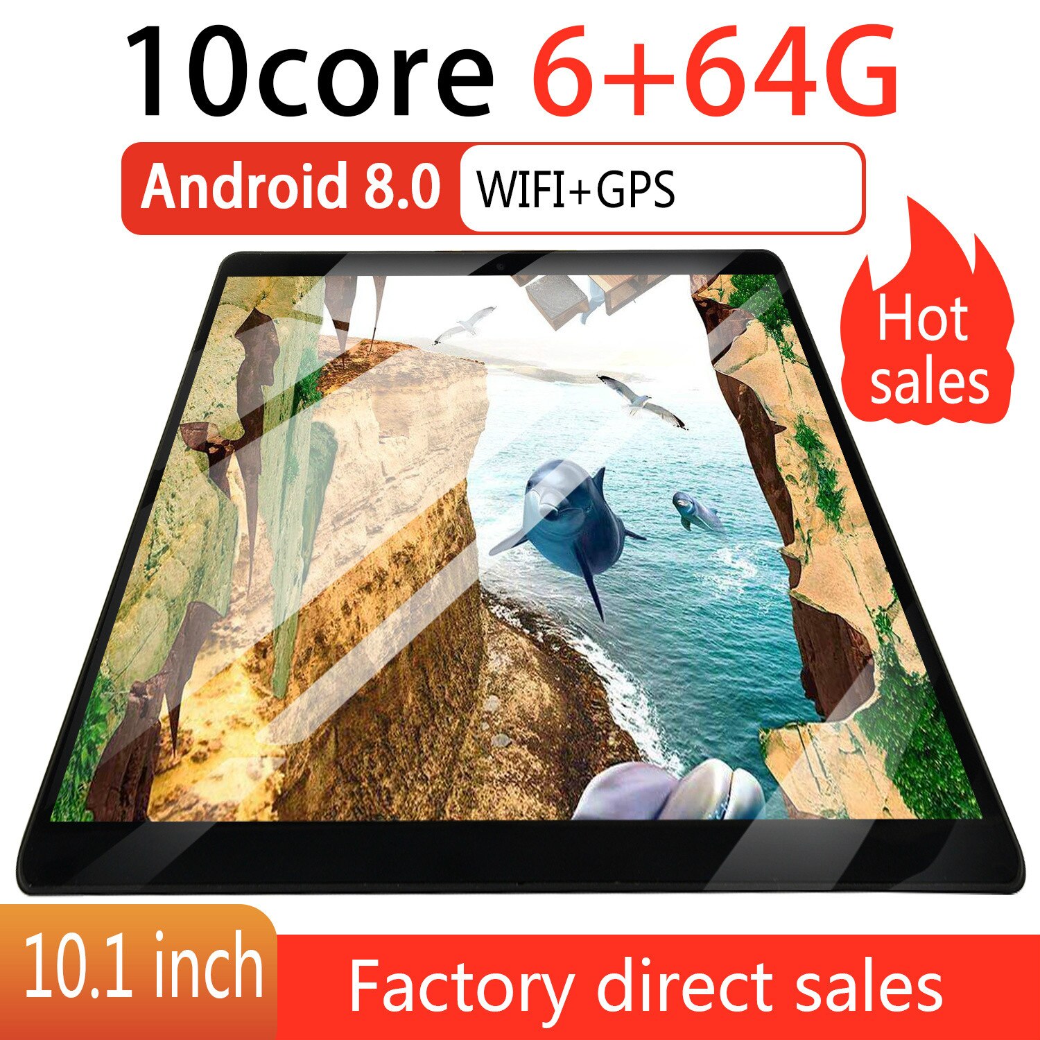 HD IPS 2.5 Screen 10 Inch Tablet 6GB+16GB/64GB Android 8.0 WiFi Tablet ...