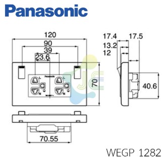 PANASONIC เต้ารับกราวด์คู่ ปลั๊กกราวน์คู่มีม่านนิรภัย พร้อมสวิตช์ควบคุม ...