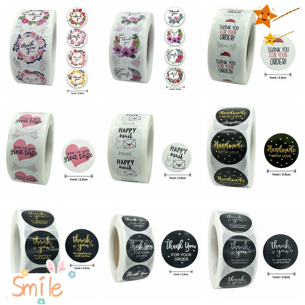 SMILE 500Pcs DIY Crafts Thank You Stickers Party Supplies Gift Paper ...