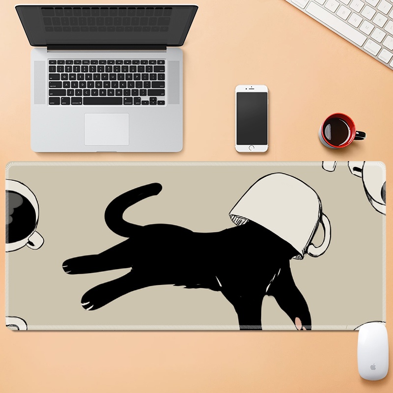 cat mouse pad black cat office cute pet cartoon e-sports game laptop ...