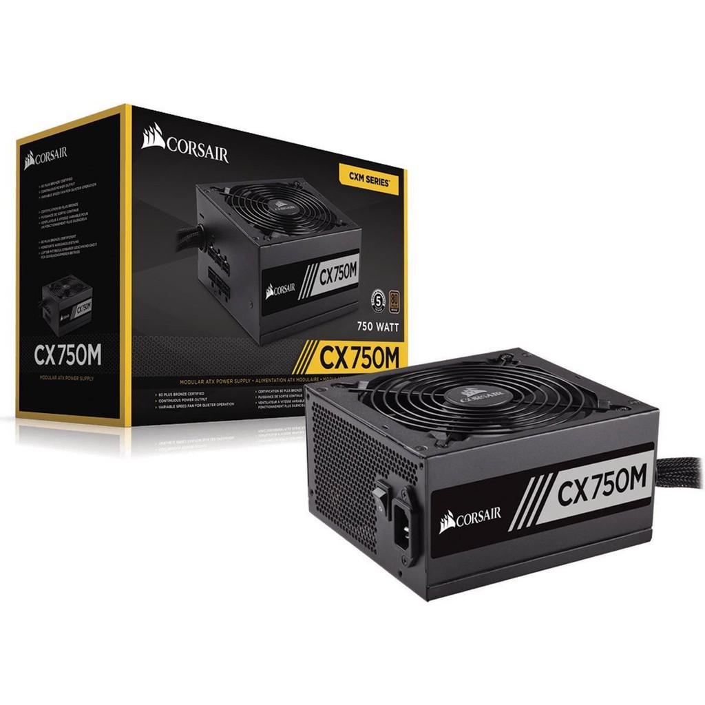 POWER SUPPLY CORSAIR CX750M 750W ( 80+ BRONZE ) ประกัน 2 ปี - anan.com2hand - ThaiPick
