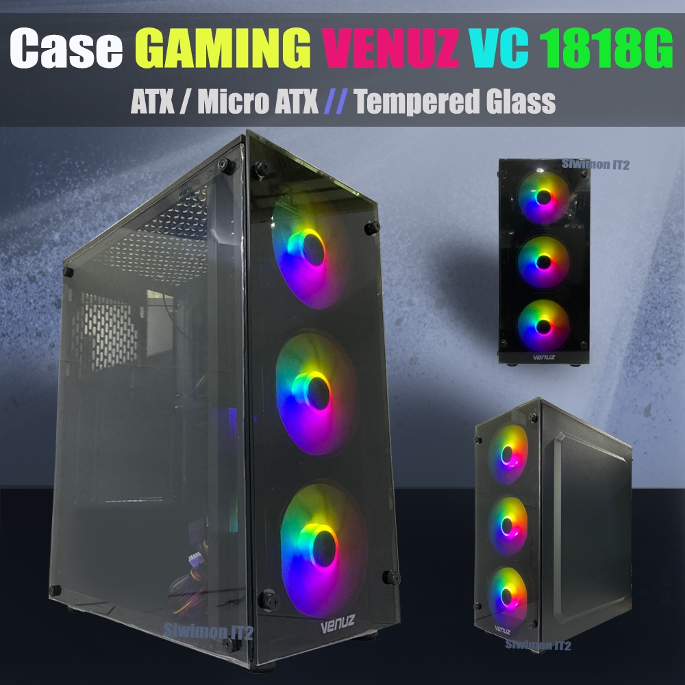 CASE VENUZ Gaming VC 1818G with Tempered Glass | Shopee Thailand
