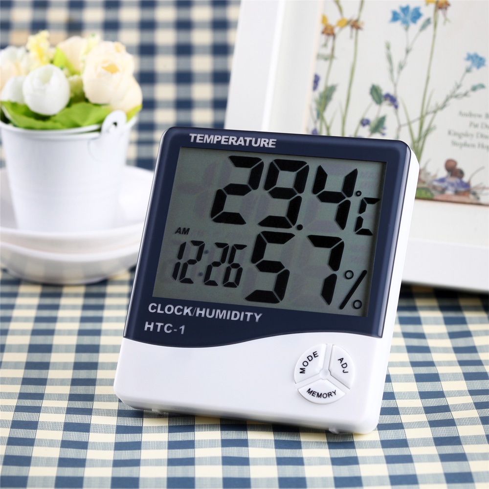 体温枪LCD Electronic Digital Temerature Sensor Humidity Meter Backlight ...