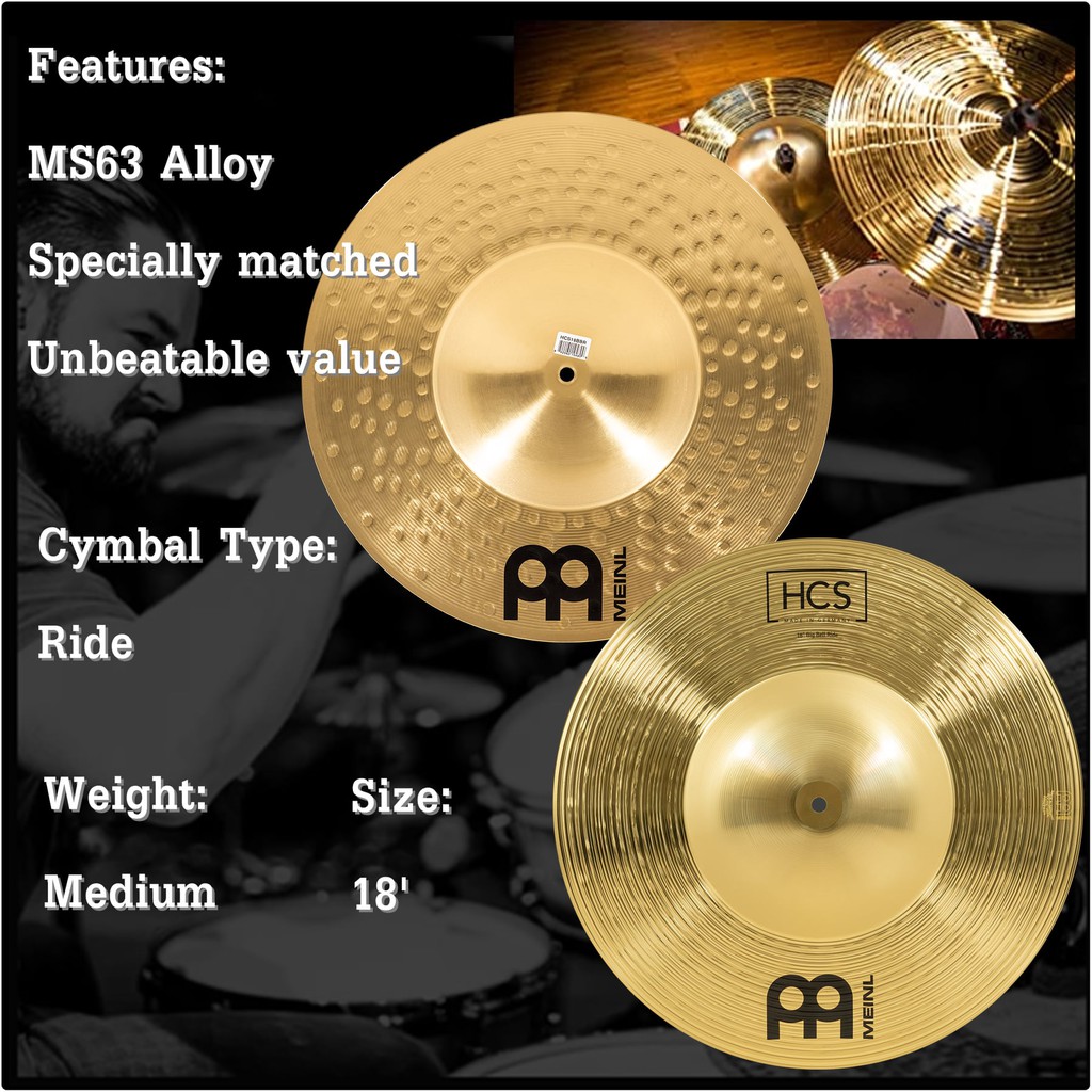 ฉาบ Meinl รุ่น HCS18BBR ขนาด 18 BIG BELL RIDE (Made in Germany ...