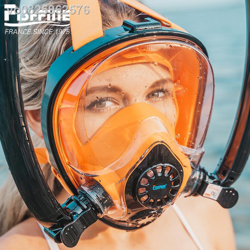 ท่อดำน้ำชุดดำน้ำ Snorkeling Sambo Full Face Mask Dry Double Snorkel ...