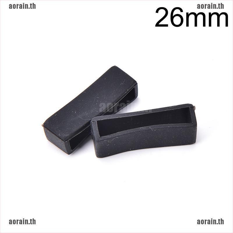 AG 2pcs 14mm-26mm Rubber Silicone Watch Band Loop Strap Small Holder ...