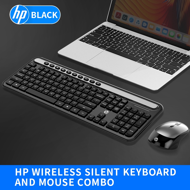 HP CS500 คีย์บอร์ดและเมาส์ไร้สาย Combo set ไร้สายรูปตัว S ปุ่มกดแป้นพิมพ์แบบ plug and play ตาม ...