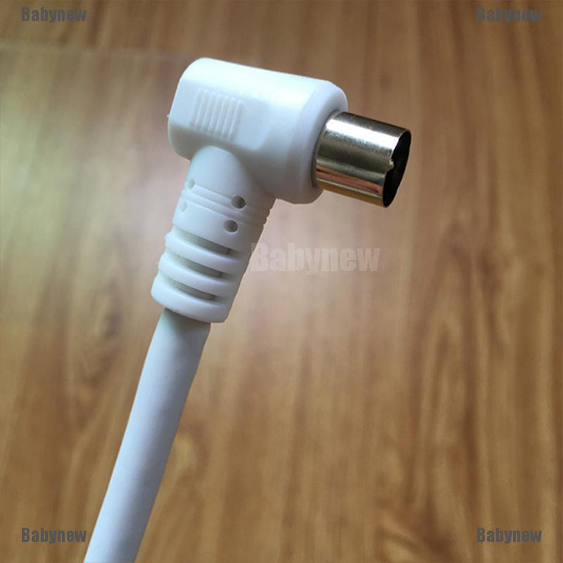 Babynew☪ 2M Metre Right Angle Angled RF TV Aerial Lead Cable Male to ...