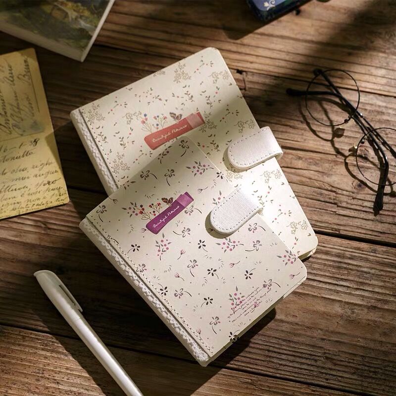 Sharkbang 128 Sheets A5 Canvas Vintage Flower Notebook Journals Monthly ...