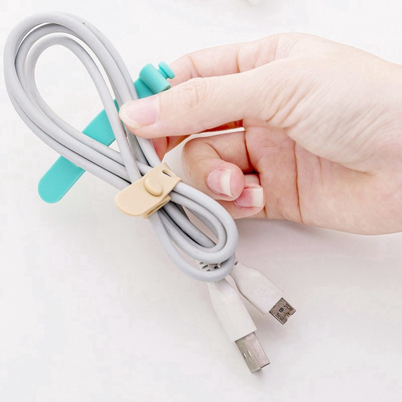 4PcsSet Cute Snap Silicone Earphone Cord Winder Cable Wrap Holder ...