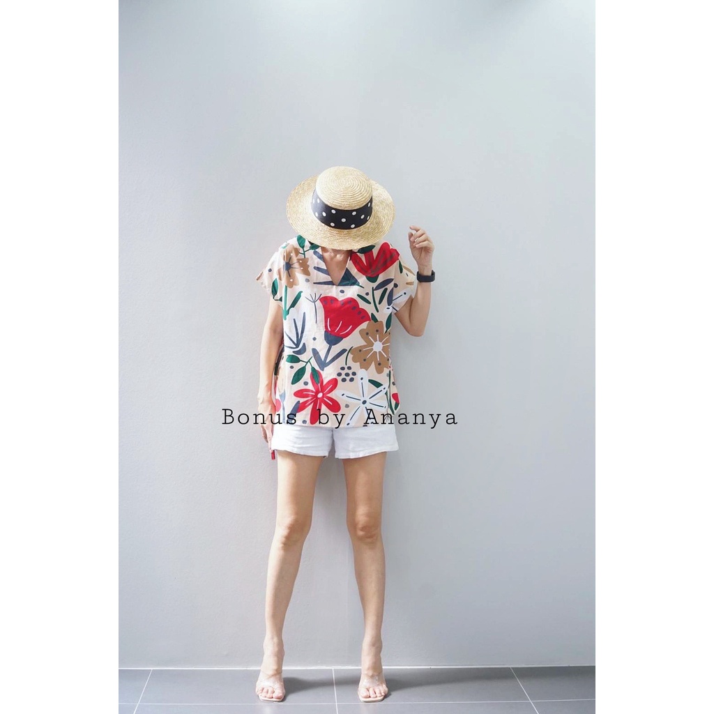 BONUS shirt 8.3 เสื้อผ้าคอตตอนญี่ปุ่นลายสวยสดใส ผ้าคอตตอลญี่ปุ่นแท้ 100 ...