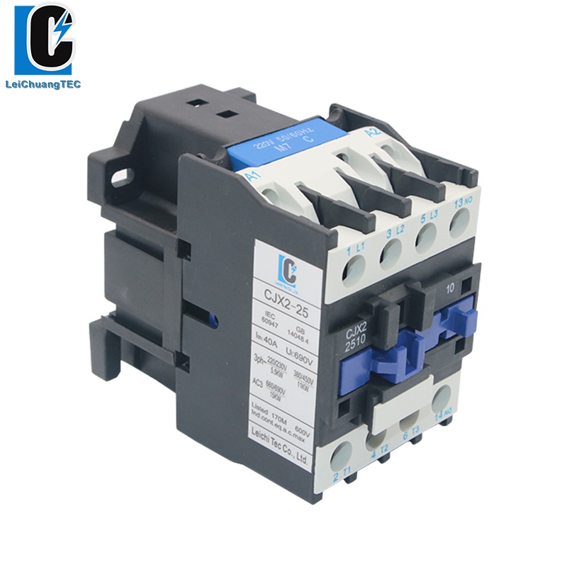 CJX2 2510 คอนแทค AC 25A 3 เฟส ขดลวดแรงดันไฟฟ้า 380V 220V 50Hz Din Rail Mounted 3P 1NO คอนแทคเปิด ...