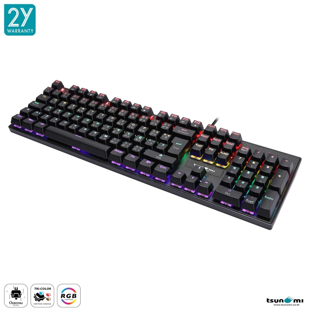 คีย์บอร์ดเกมมิ่ง Tsunami Outemu MK-02 Ver 2022 104 Keys Mechanical ...