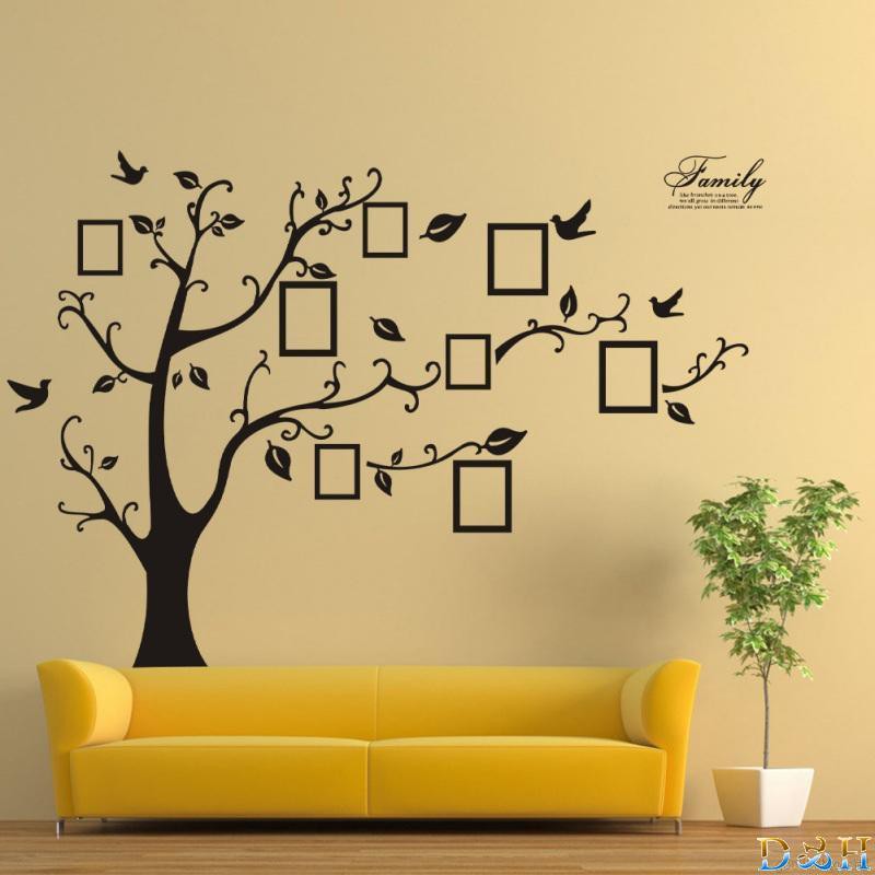 D H . Black Memory Tree And Birds สติ๊กเกอร์ Diy สําหรับติดตกแต่งผนัง ...
