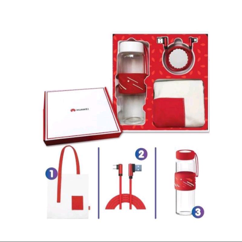 HUAWEI Gift Box ประกอบด้วย กระเป๋าผ้า กระบอกน้ำ และสายชาร์จ มูลค่า 990 ...