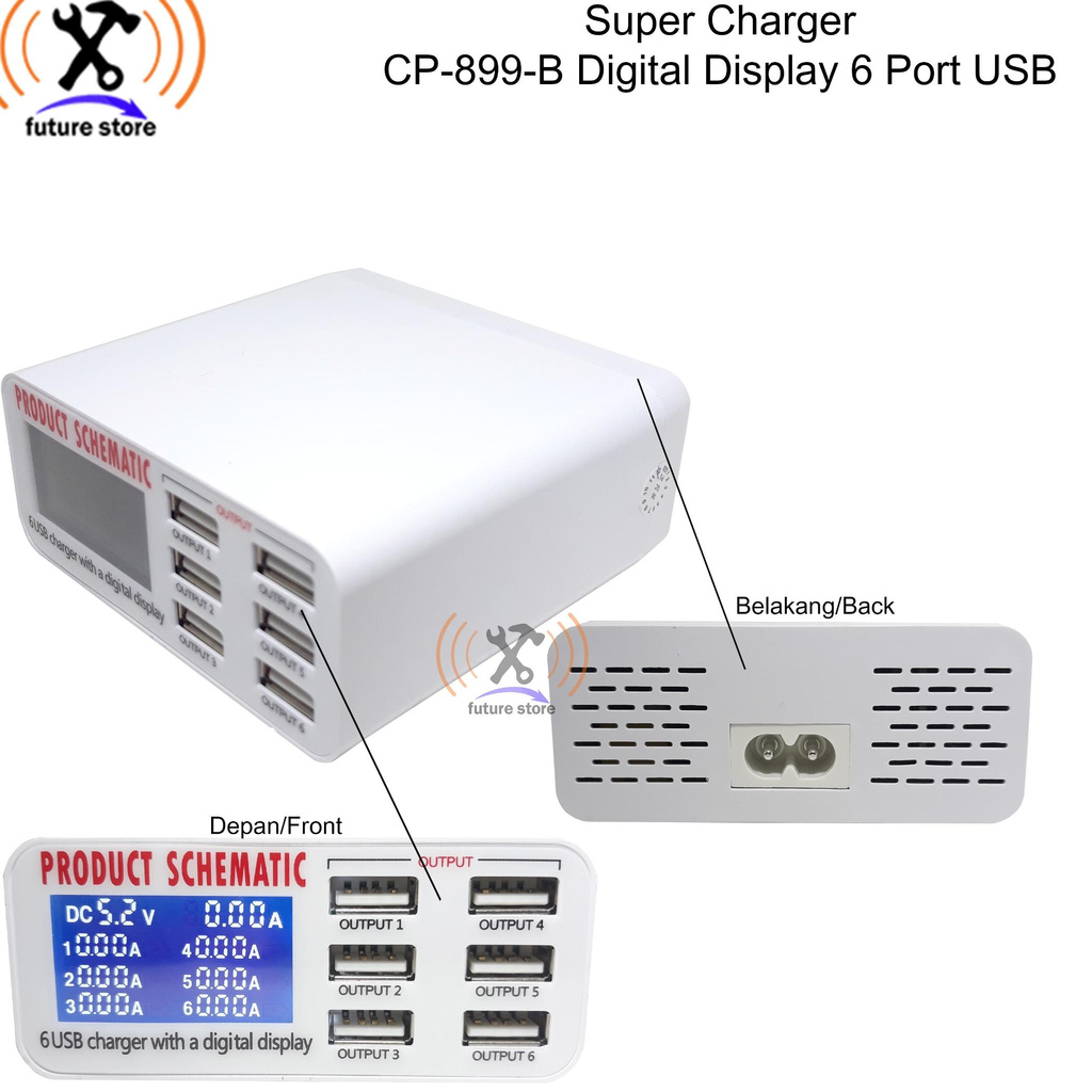 Borong ซูเปอร์ชาร์จเจอร์ Cp-899-B ดิจิตอลจอแสดงผล 6 พอร์ต Usb กับจอแอลซีดี - oyahj6disc.th ...