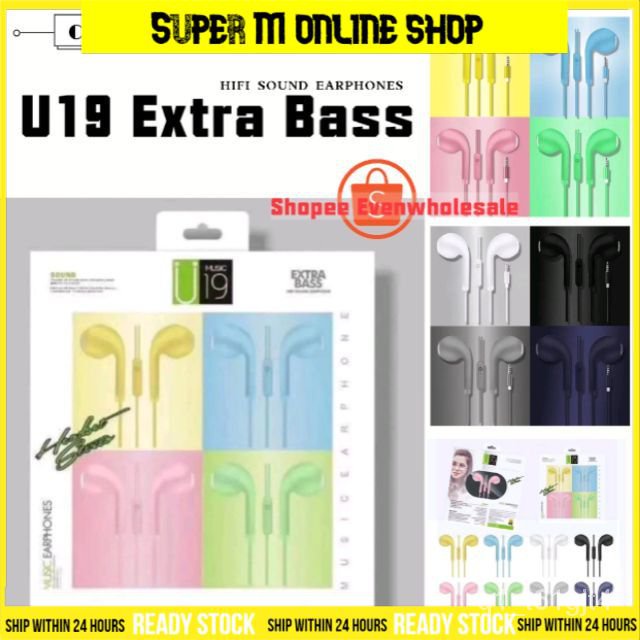 2021Macaron Inpods U19 U89 HIFI Stereo Sound Candy Wired Earphones 3 ...