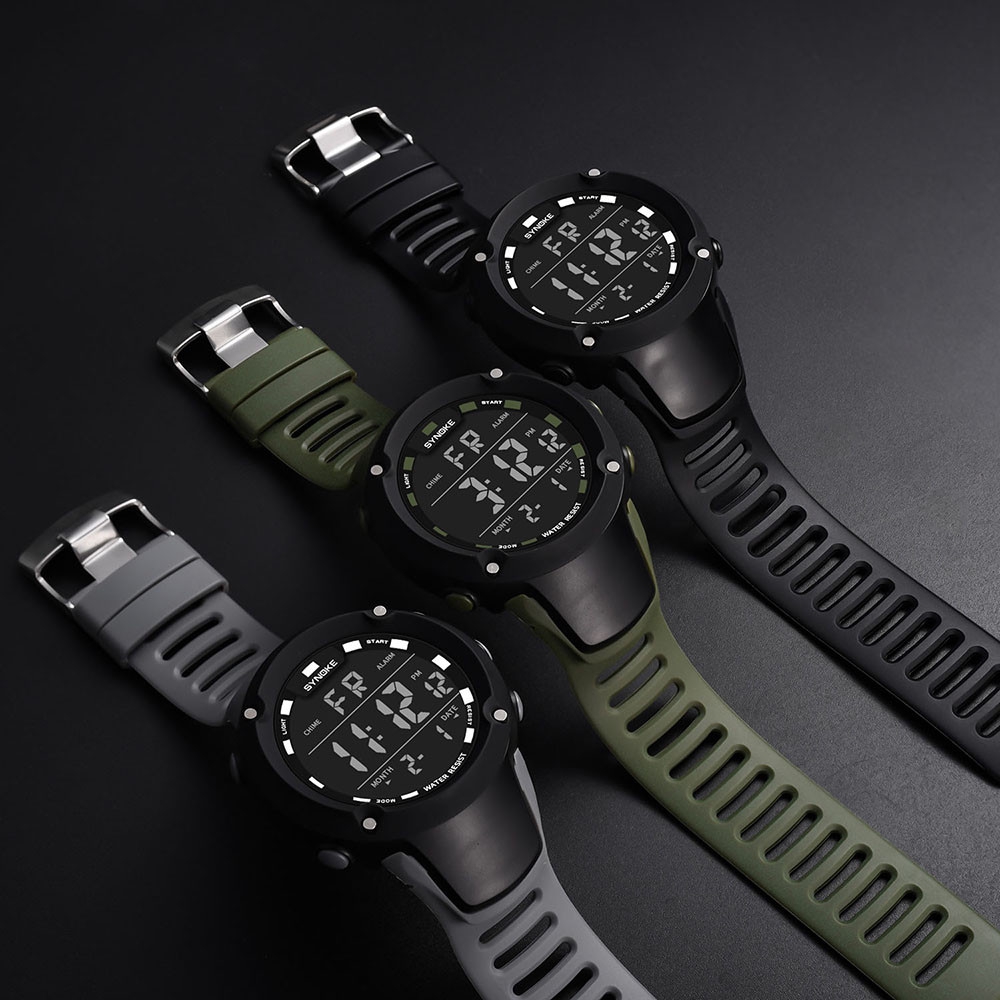Synoke นาฬิกาข้อมือดิจิตอลสําหรับผู้ชายมีไฟ Led มัลติฟังก์ชั่น - longflight1.th - ThaiPick