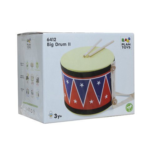 PlanToys Big Drum II ของเล่นไม้กลองใหญ่ II เครื่องดนตรี ของเล่นเสริมทักษะดนตรี ของเล่นสำหรับเด็ก ...